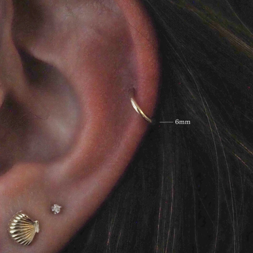 14k IDEAL PIERCING HOOP – PIAZ JEWELRY